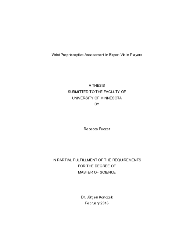 (PDF) Wrist Proprioceptive Assessment in Expert Violin Players