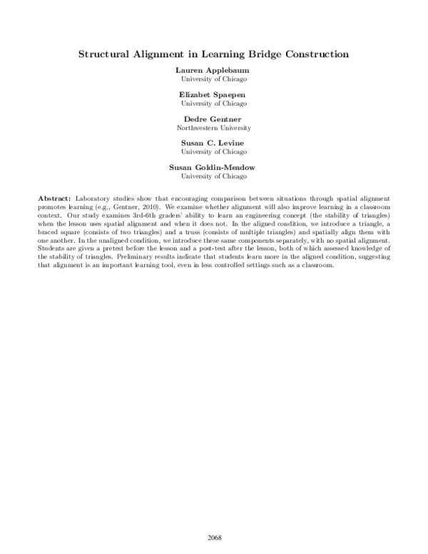 (PDF) Structural Alignment in Learning Bridge Construction