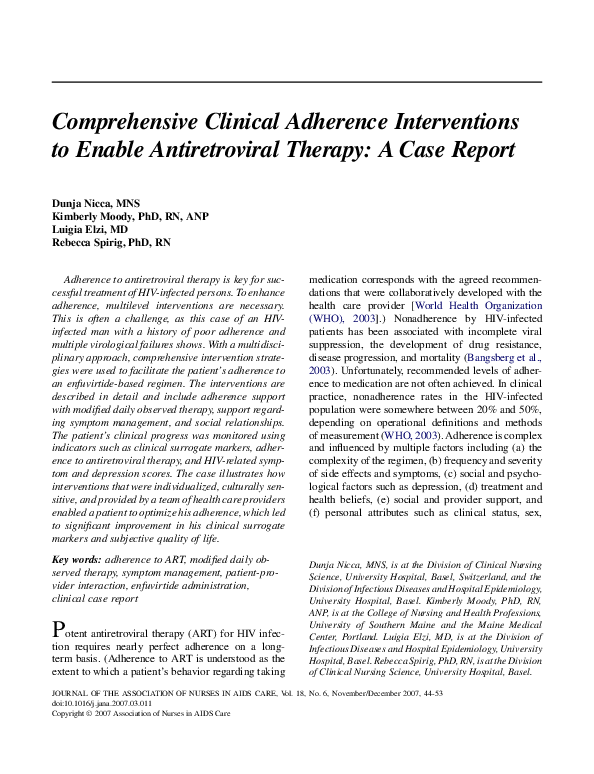 (PDF) Comprehensive Clinical Adherence Interventions to Enable ...