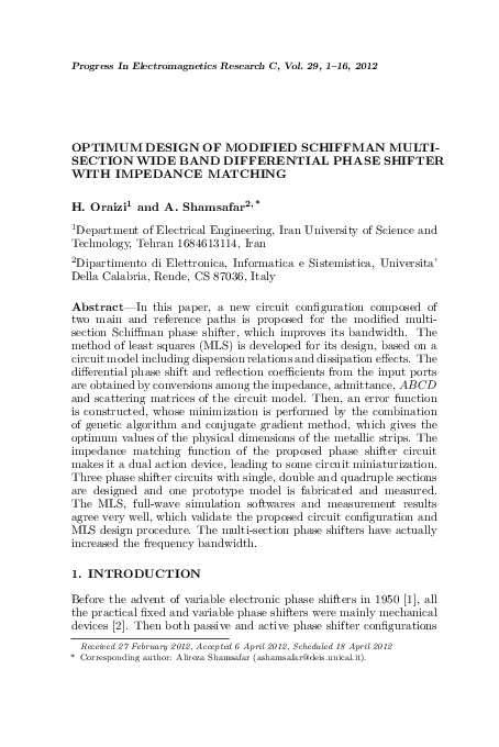 (PDF) Optimum Design of Modified Schiffman Multi-Section Wide Band ...