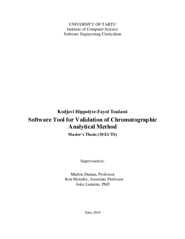 Pdf Valchrom A Software Tool For Validating Analytical Procedures