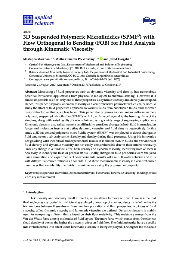 (PDF) 3D Suspended Polymeric Microfluidics (SPMF3) with Flow Orthogonal to Bending (FOB) for ...