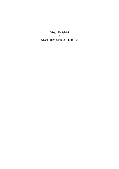 (PDF) MATHEMATICAL LOGIC