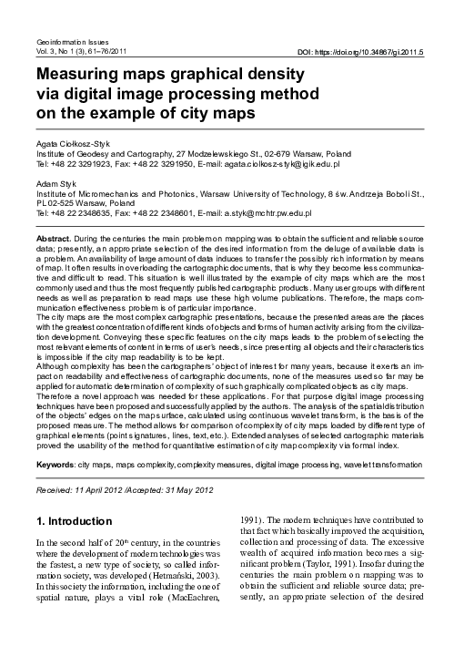 (PDF) Measuring maps graphical density via digital image processing method on the example of ...