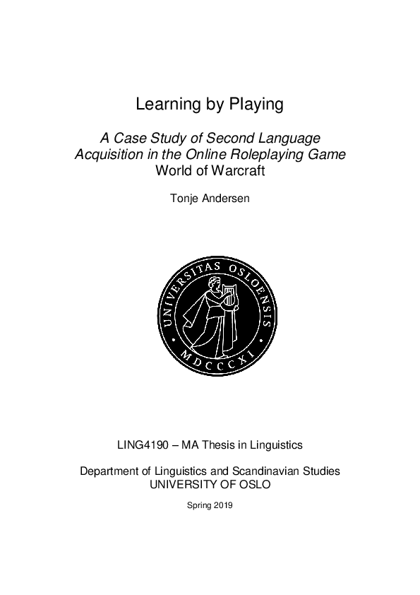 (PDF) Learning by Playing: A Case Study of Second Language Acquisition ...