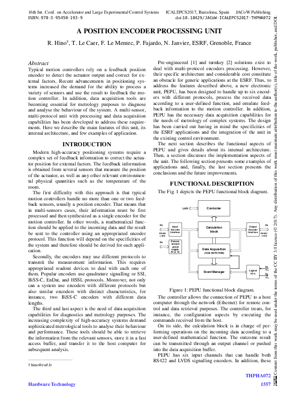 (PDF) A Position Encoder Processing Unit