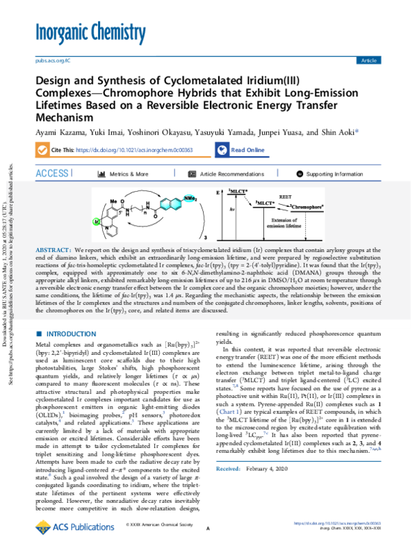 (PDF) Design and synthesis of cyclometalated iridium-based polymer dots ...
