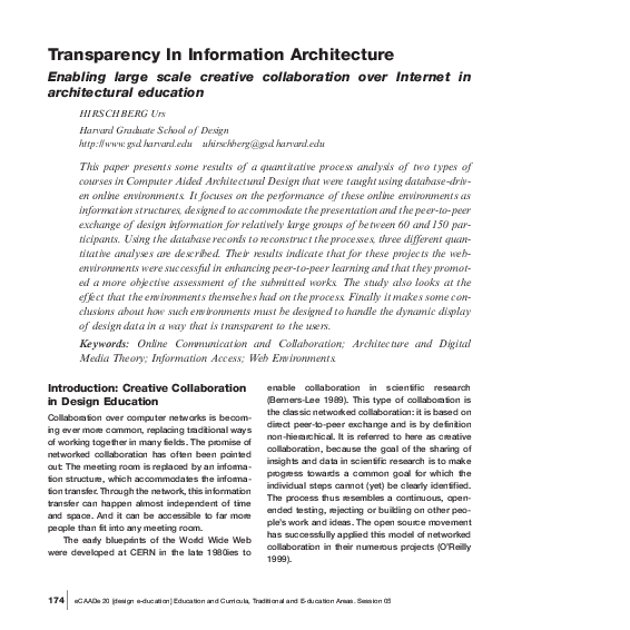 (PDF) Transparency In Information Architecture Enabling large scale ...