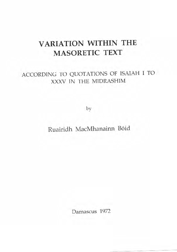 (PDF) Variation within the Masoretic Text