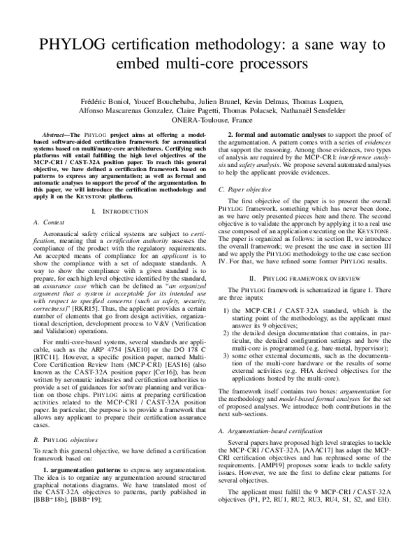 (PDF) PHYLOG certification methodology: a sane way to embed multi-core ...