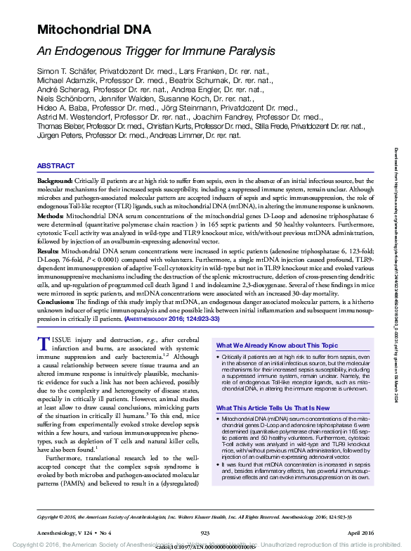(PDF) Mitochondrial DNA