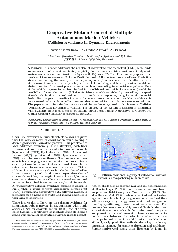 (PDF) Cooperative Motion Control of Multiple Autonomous Marine Vehicles ...