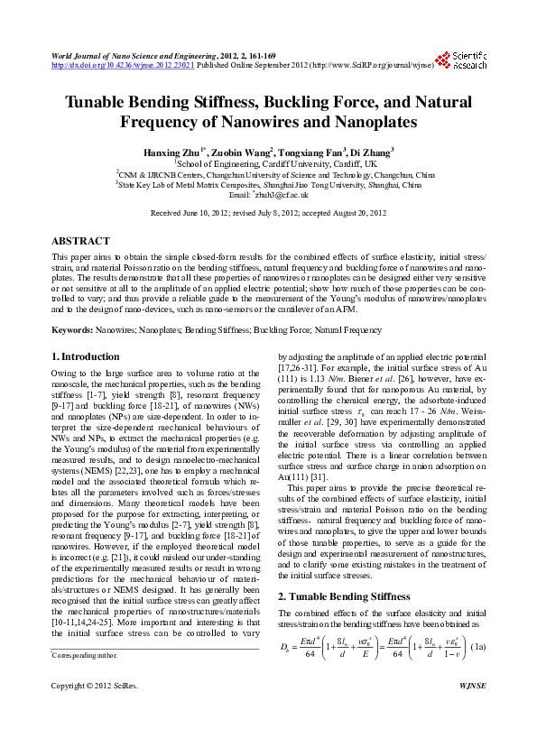 (PDF) Tunable Bending Stiffness, Buckling Force, and Natural Frequency ...