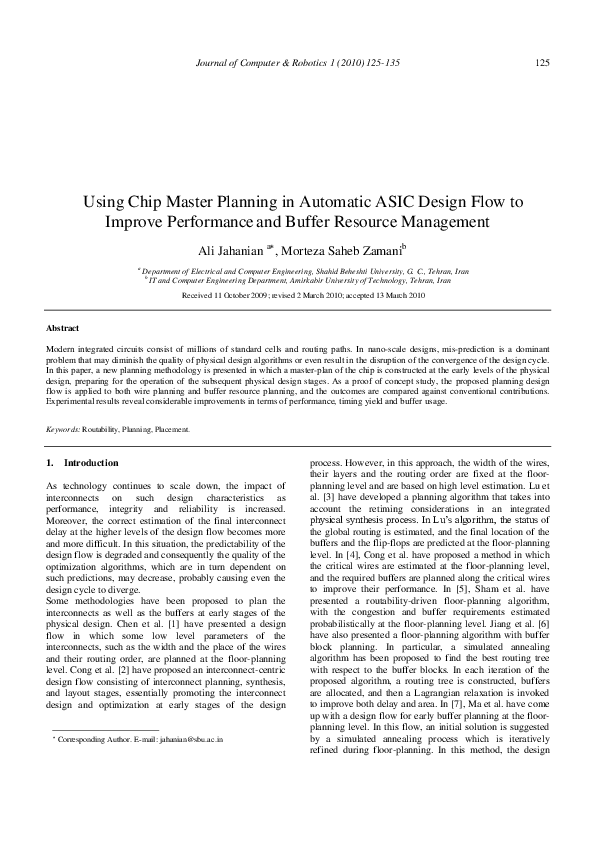 (PDF) Using Chip Master Planning in Automatic ASIC Design Flow to ...