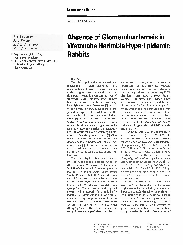 (PDF) Absence of Glomerulosclerosis in Watanabe Heritable ...