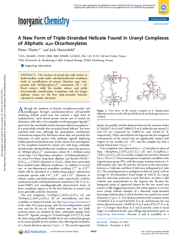 (PDF) A New Form of Triple-Stranded Helicate Found in Uranyl Complexes ...