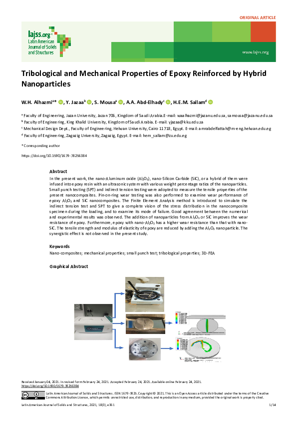 (PDF) Tribological and Mechanical Properties of Epoxy Reinforced by Hybrid Nanoparticles