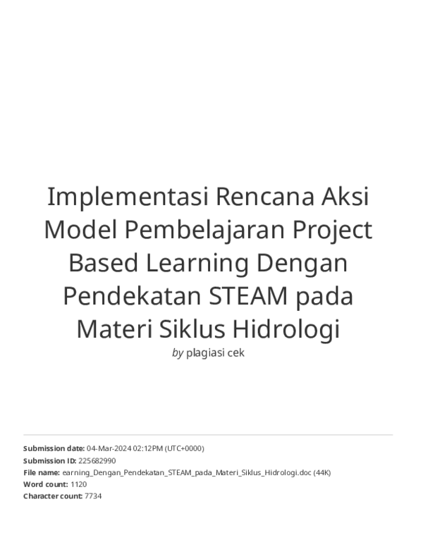 (PDF) Implementasi Rencana Aksi Model Pembelajaran Project Based ...