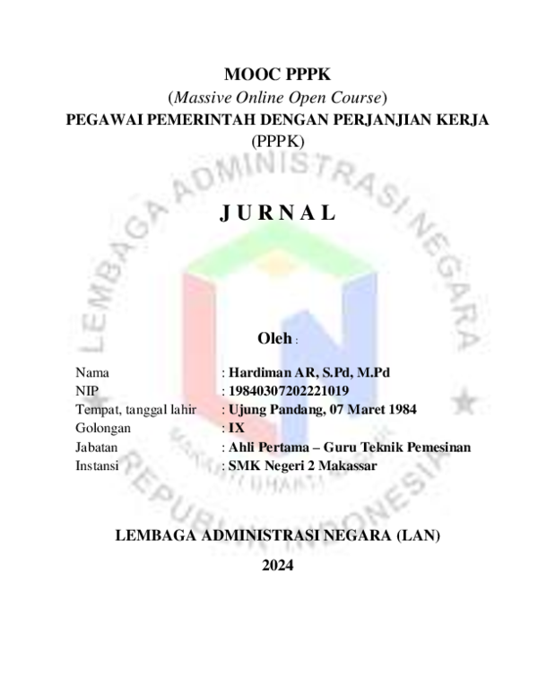 (PDF) RESUME MOOC PPPK 2024 HARDIMAN AR