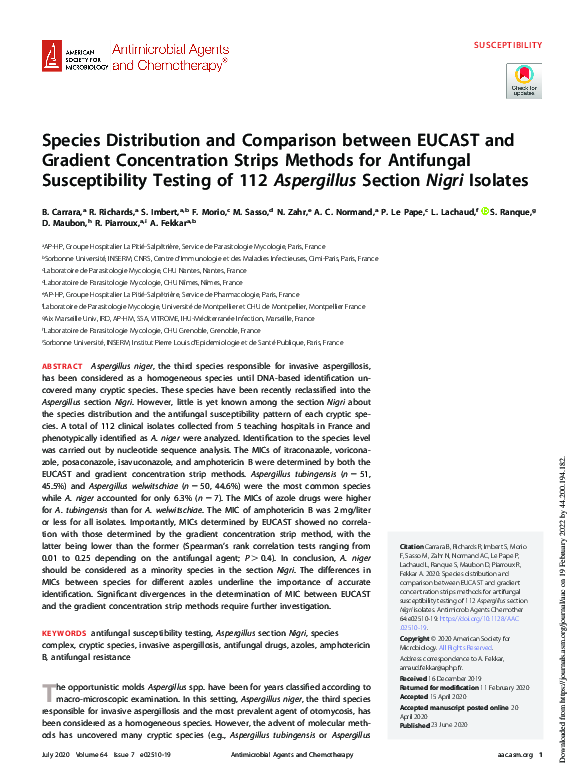 (PDF) Species Distribution and Comparison between EUCAST and Gradient ...