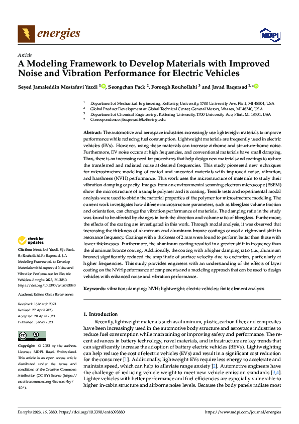 (PDF) A Modeling Framework to Develop Materials with Improved Noise and ...
