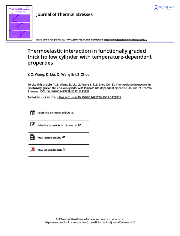 Pdf Thermoelastic Interaction In Functionally Graded Nanobeams Subjected To Time Dependent