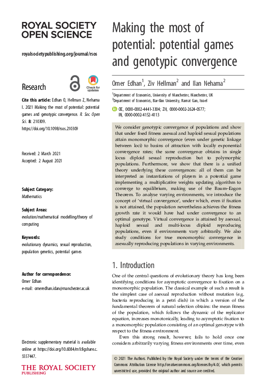 (PDF) Making the most of potential: potential games and genotypic ...