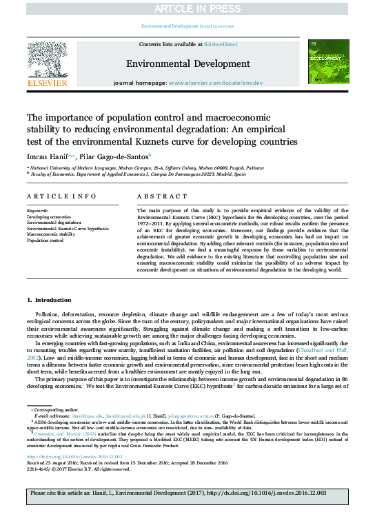 (PDF) The importance of population control and macroeconomic stability ...