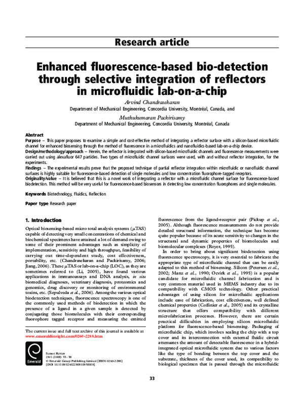 (PDF) Enhanced fluorescence‐based bio‐detection through selective ...