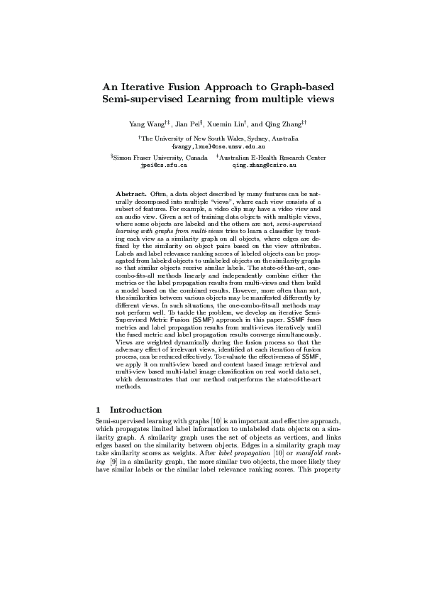 (PDF) An Iterative Fusion Approach to Graph-Based Semi-Supervised Learning from Multiple Views ...