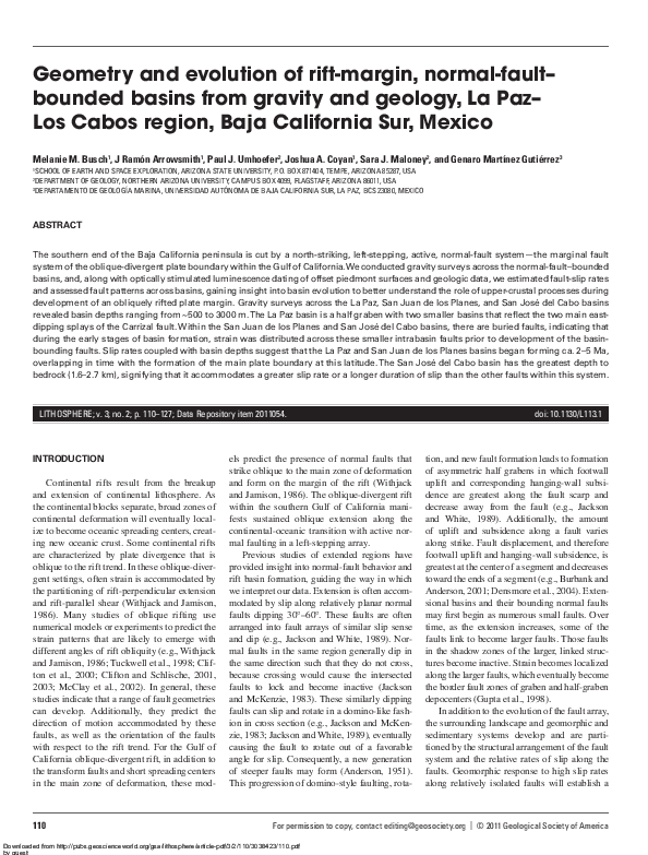 (PDF) Geometry and evolution of rift-margin, normal-fault–bounded basins from gravity and ...