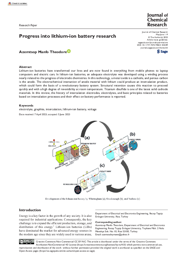 (PDF) Progress into lithium-ion battery research