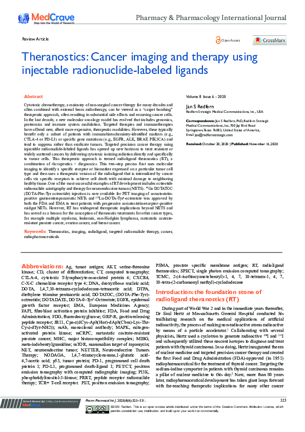 (PDF) Theranostics: Cancer imaging and therapy using injectable ...