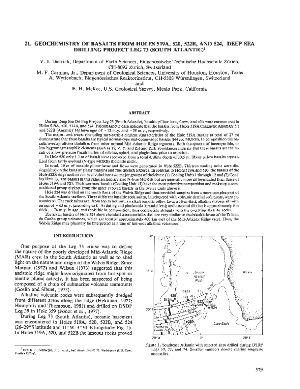 Pdf Geochemistry Of Basalts At Dsdp Leg 73 Holes