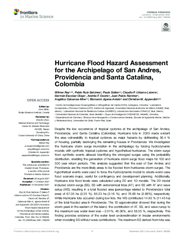(PDF) Hurricane Flood Hazard Assessment for the Archipelago of San ...