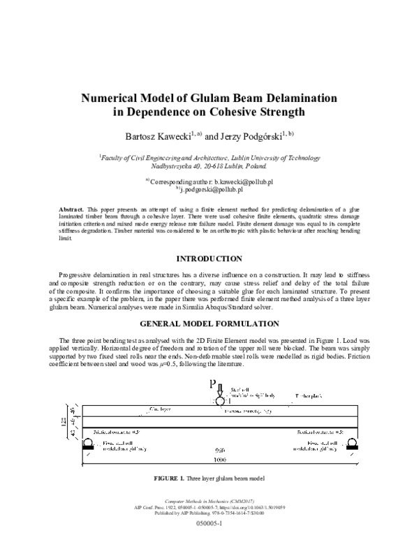 (PDF) Numerical model of glulam beam delamination in dependence on ...