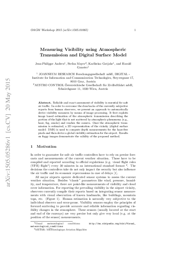 (PDF) Measuring Visibility using Atmospheric Transmission and Digital ...