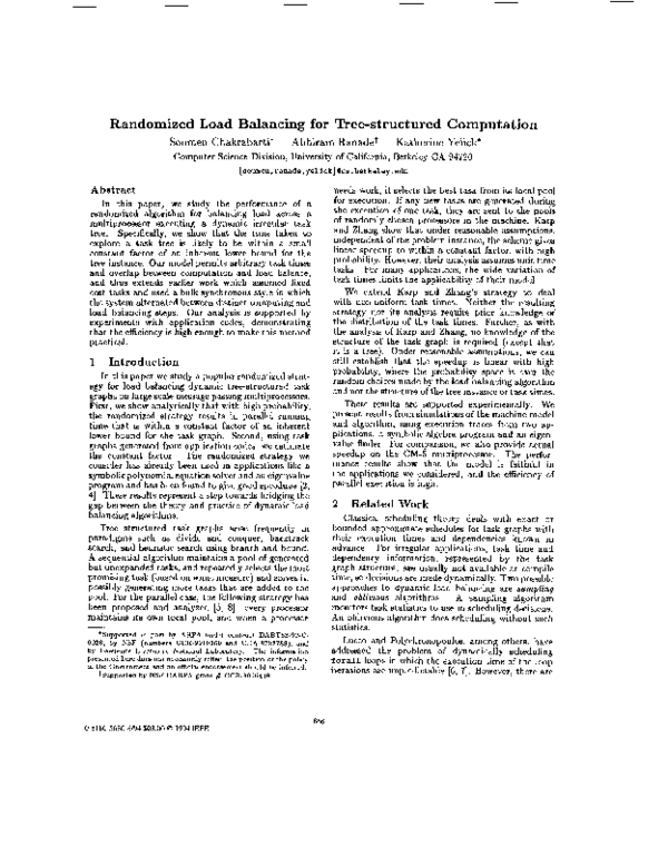 (PDF) Randomized load balancing for tree-structured computation