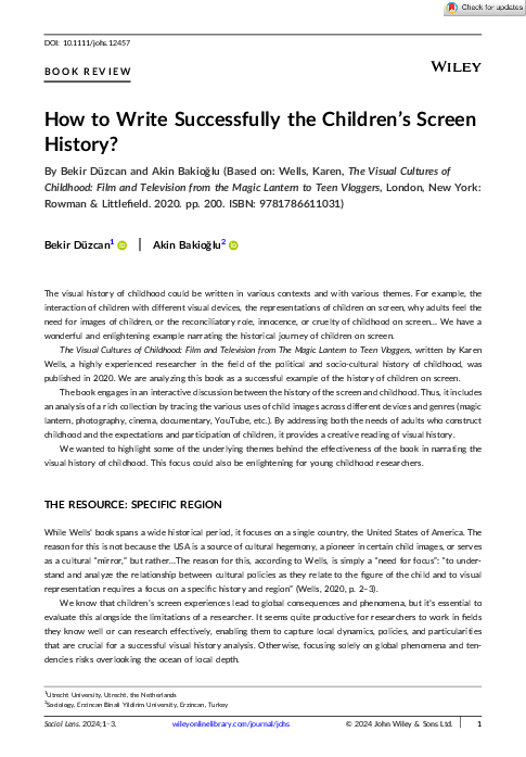 (PDF) How to Write Successfully the Children's Screen History