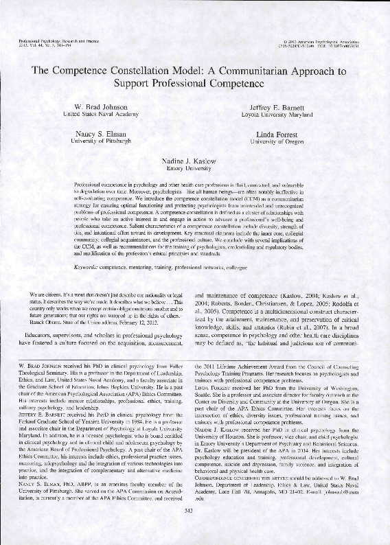 (PDF) The competence constellation model: A communitarian approach to ...
