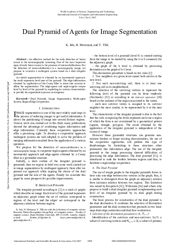 (PDF) Dual Pyramid of Agents for Image Segmentation