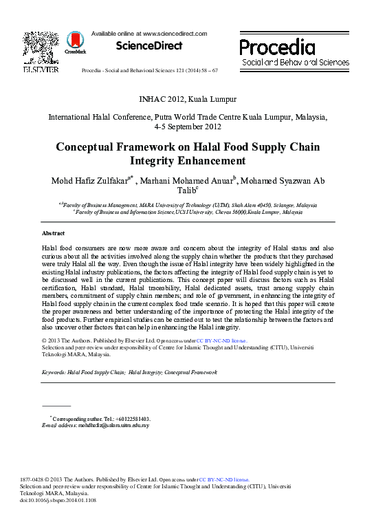 (PDF) Conceptual Framework on Halal Food Supply Chain Integrity Enhancement