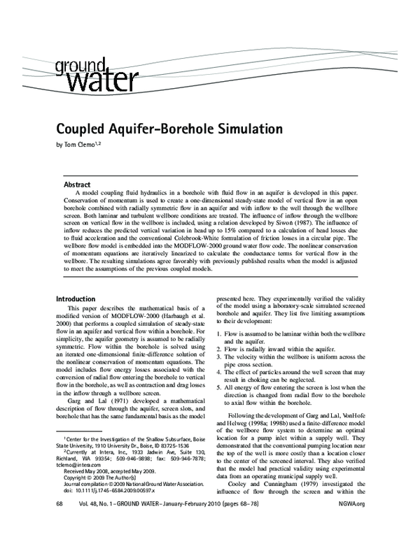 Coupled Aquifer-Borehole Simulation