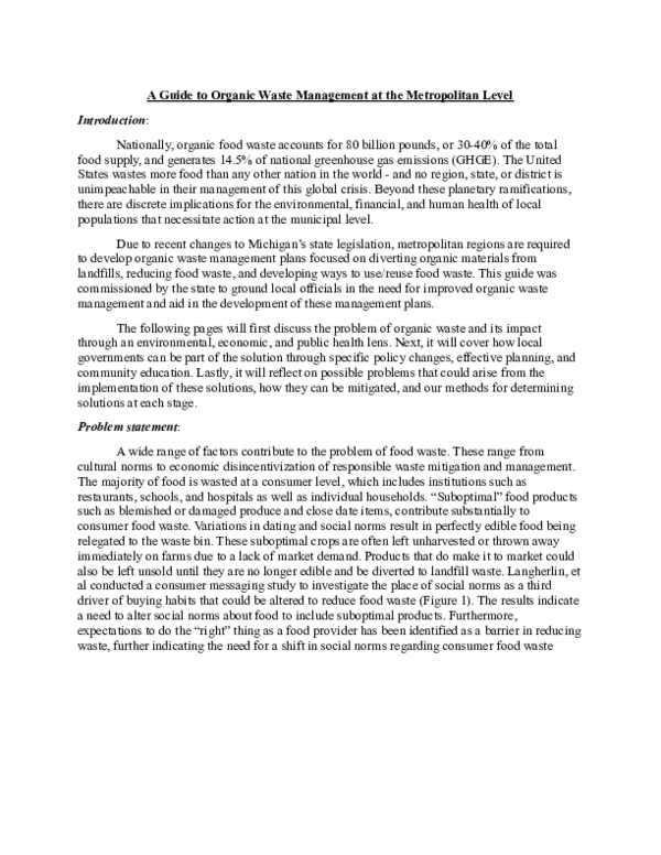 (PDF) A Guide to Organic Waste Management at the Metropolitan Level ...