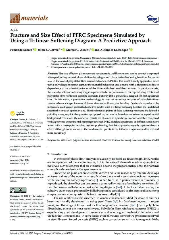 (PDF) Fracture and Size Effect of PFRC Specimens Simulated by Using a Trilinear Softening ...