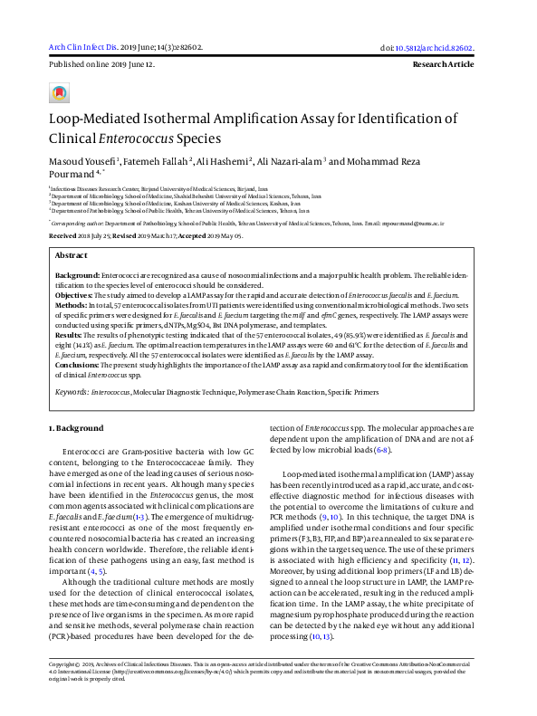 (PDF) Loop-Mediated Isothermal Amplification Assay for Identification ...