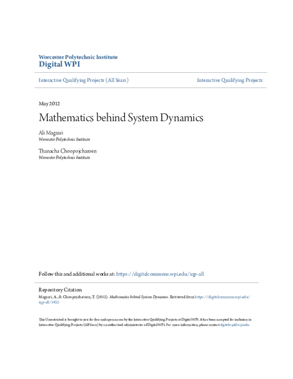 (PDF) Mathematics behind System Dynamics