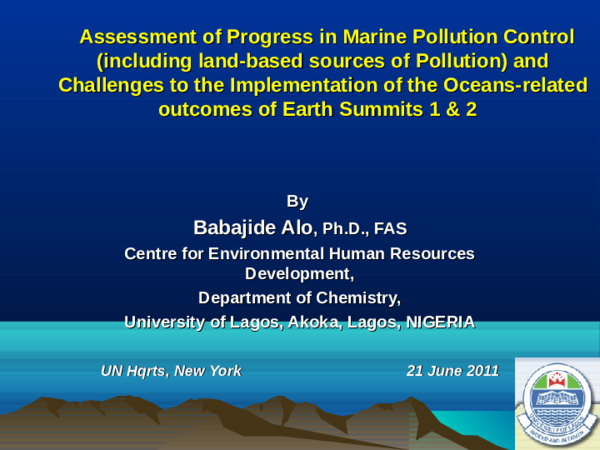 (PDF) Assessment of Progress in Marine Pollution Control Assessment of ...