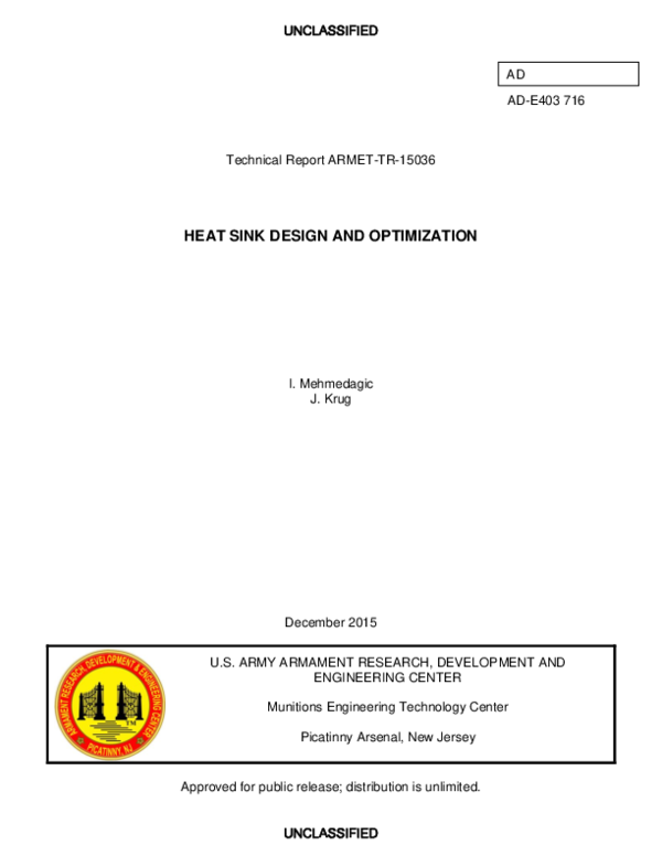 (PDF) Heat Sink Design and Optimization