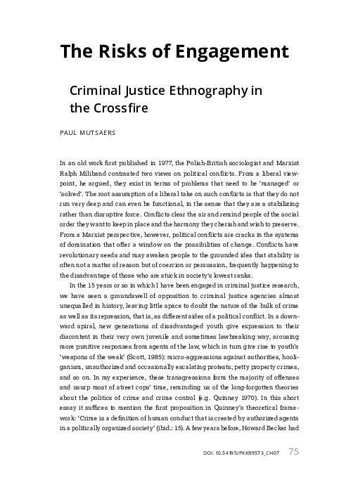 (PDF) Criminal Justice Ethnography and Political Conflict Dynamics